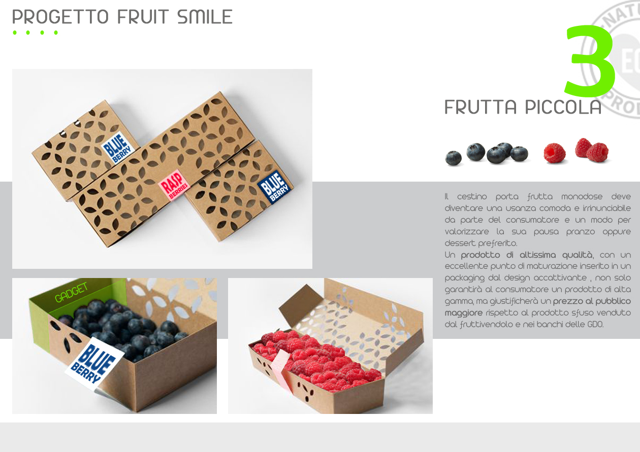 FRUIT SMILE - PACKAGING IN CARTONE PER FRUTTA FRESCA - Vitali Architettura